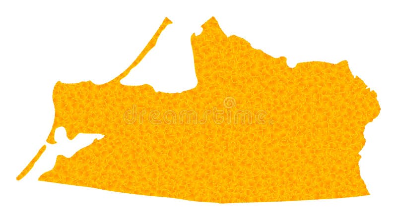Golden Vector Map of Kaliningrad Region Stock Vector - Illustration of ...