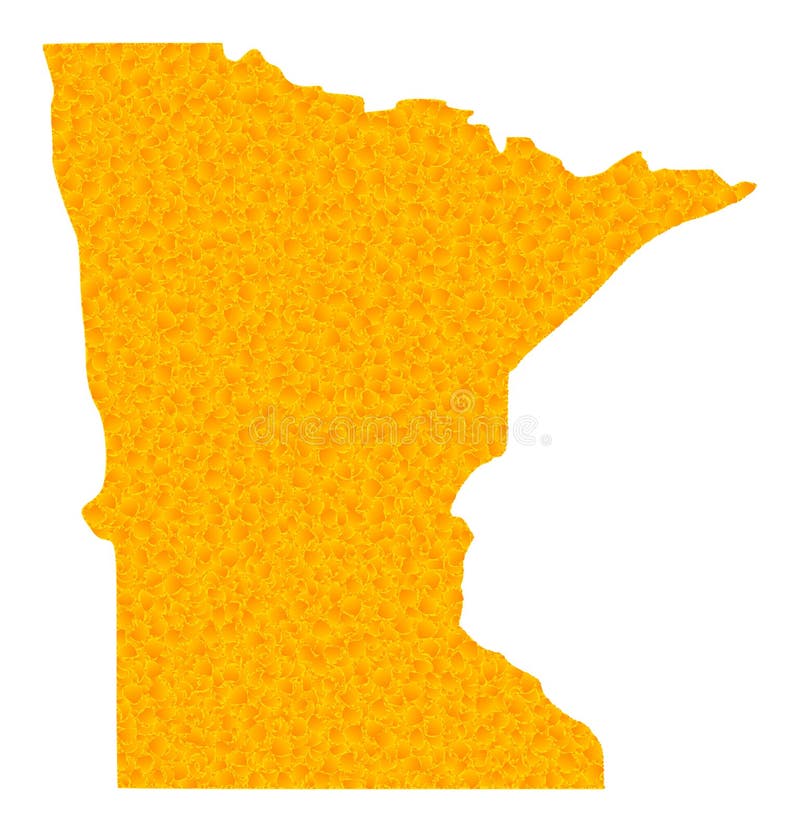 Golden Vector Map of Minnesota State Stock Vector - Illustration of ...