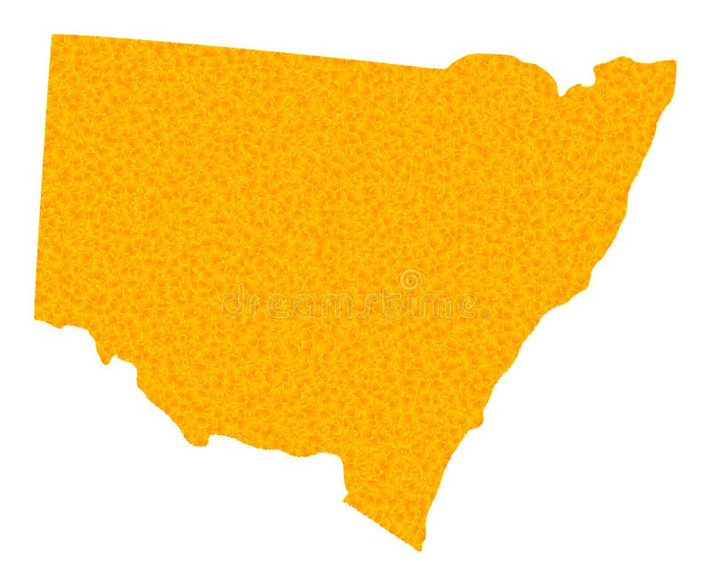 Golden Vector Map of New South Wales Stock Vector - Illustration of ...