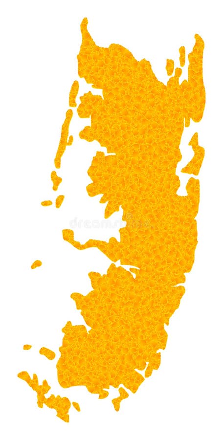 Golden Vector Map of Pemba Island Stock Vector - Illustration of vector ...