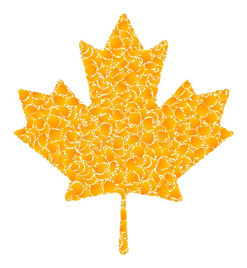 Golden Vector Maple Leaf Mosaic Icon Stock Vector - Illustration of ...
