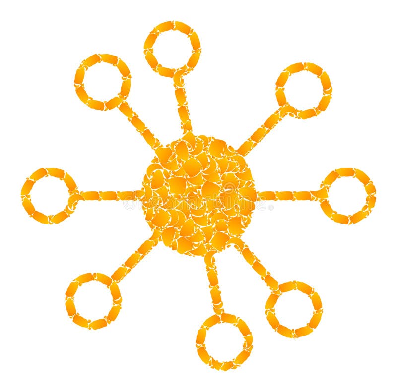 Golden Vector Node Links Mosaic Icon Stock Vector - Illustration of ...