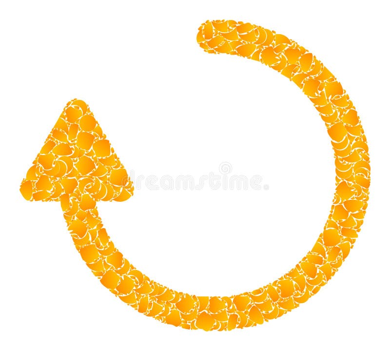 Golden Vector Rotate Right Arrow Mosaic Icon Stock Vector ...