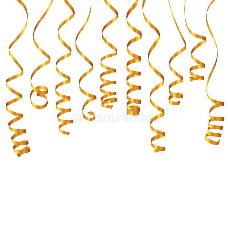Golden Vector Streamers Set Stock Vector - Illustration of party ...