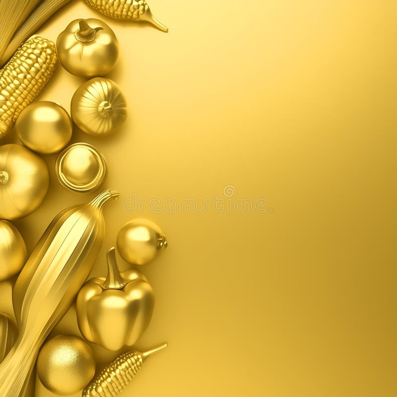 Golden vegetables stock illustration. Illustration of cuisine - 323270483