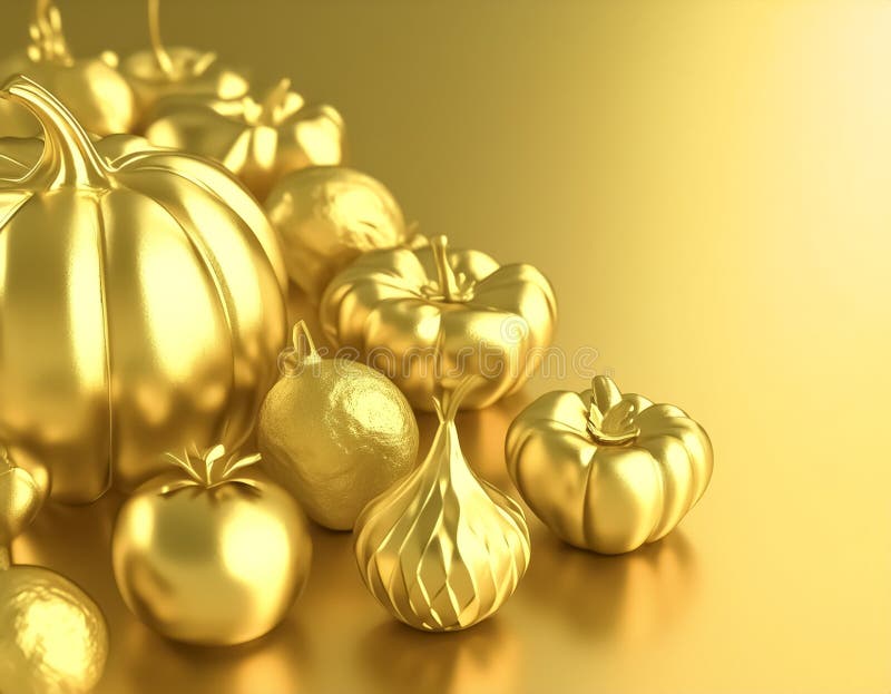 Golden vegetables stock illustration. Illustration of class - 326453261