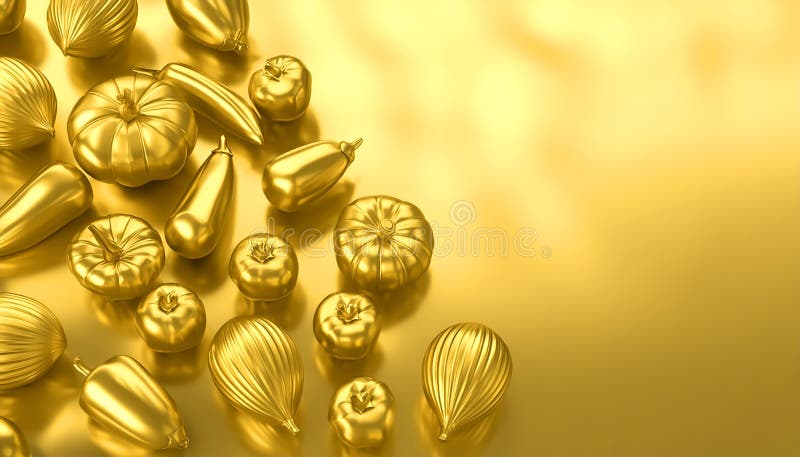 Golden vegetables stock illustration. Illustration of precious - 326453267