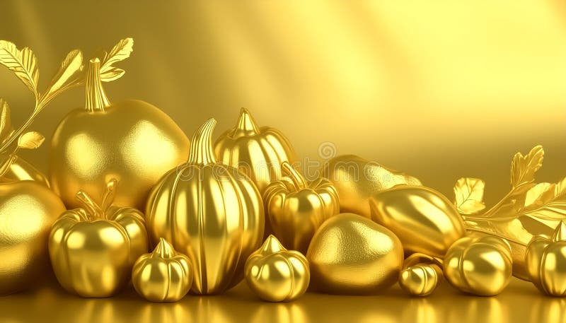 Golden vegetables stock illustration. Illustration of exclusive - 327409228
