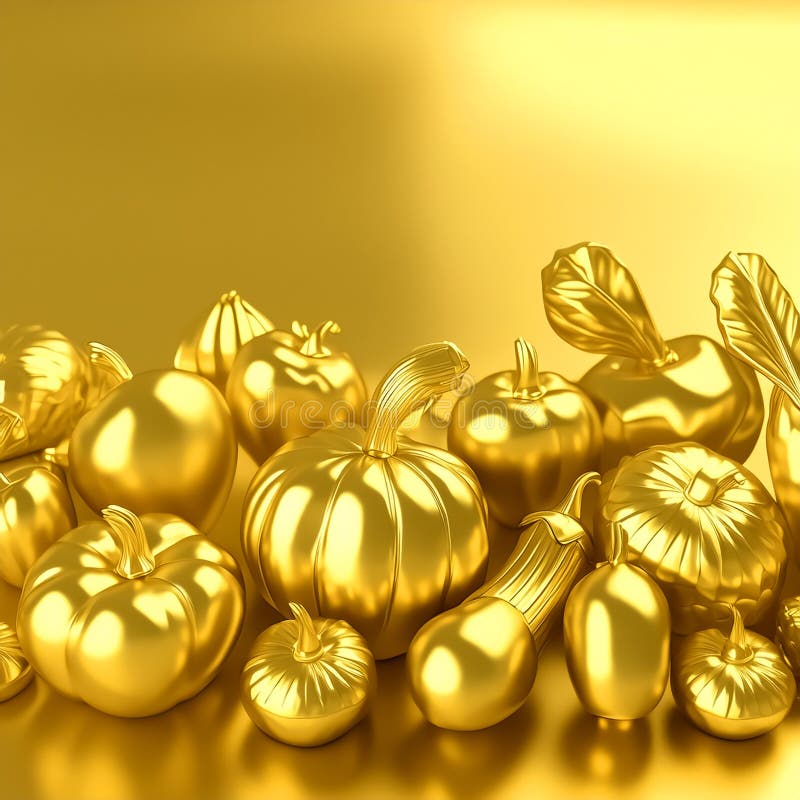 Golden vegetables stock illustration. Illustration of cuisine - 333686233