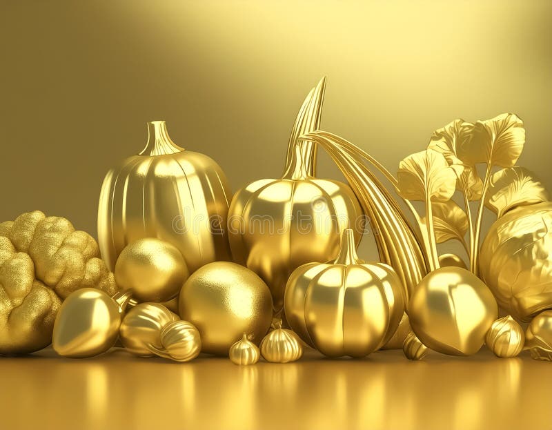Golden vegetables stock illustration. Illustration of showing - 345274983