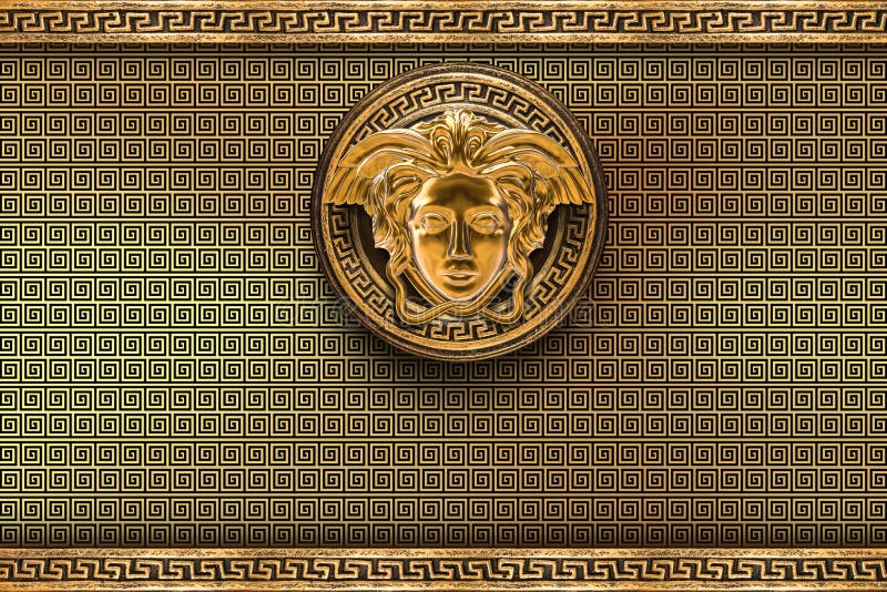 Golden Versace Pattern Wallpaper Design Stock Photo - Image of verc ...