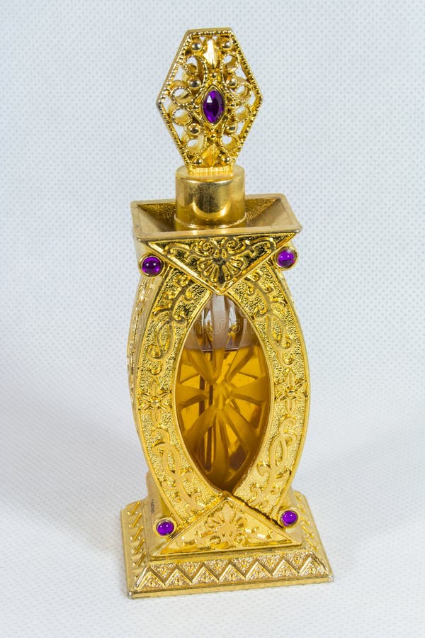 Golden Vial with Aromatic Oil, a Bottle of Perfume Stock Photo - Image ...