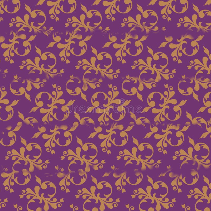 Golden Victorian on Purple Background Stock Illustration - Illustration ...