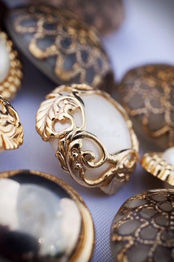 Gold Buttons stock photo. Image of pattern, sewing, variety - 13801172