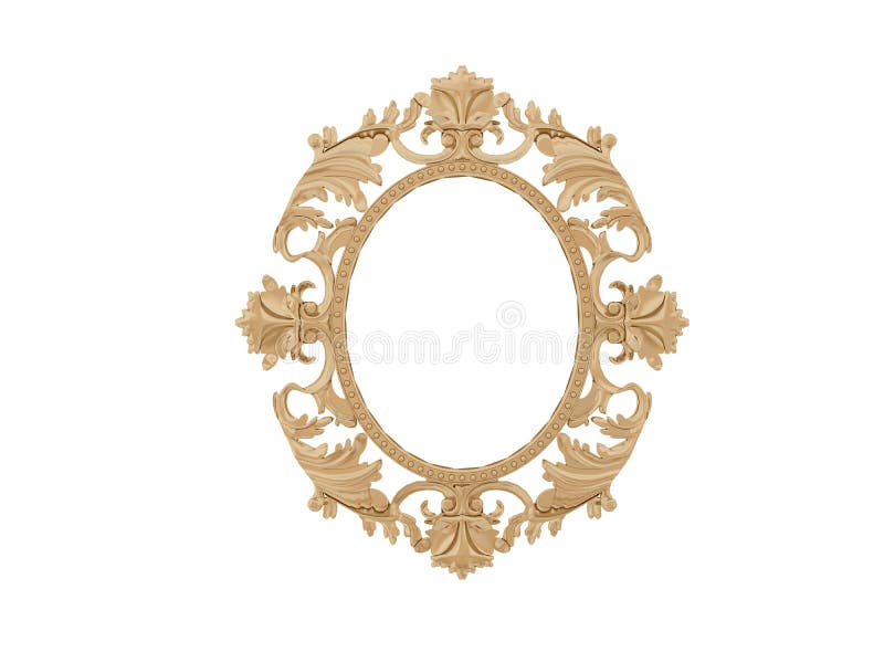 Golden Vintage Frame. Isolate Mirror. Design Retro Element. Physical ...