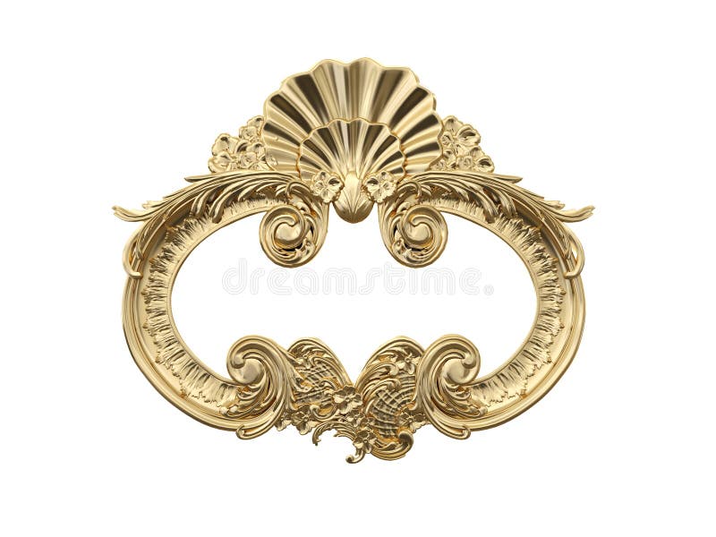 Golden Vintage Frame, Mirror. Design Retro Element. Physical Realistic ...