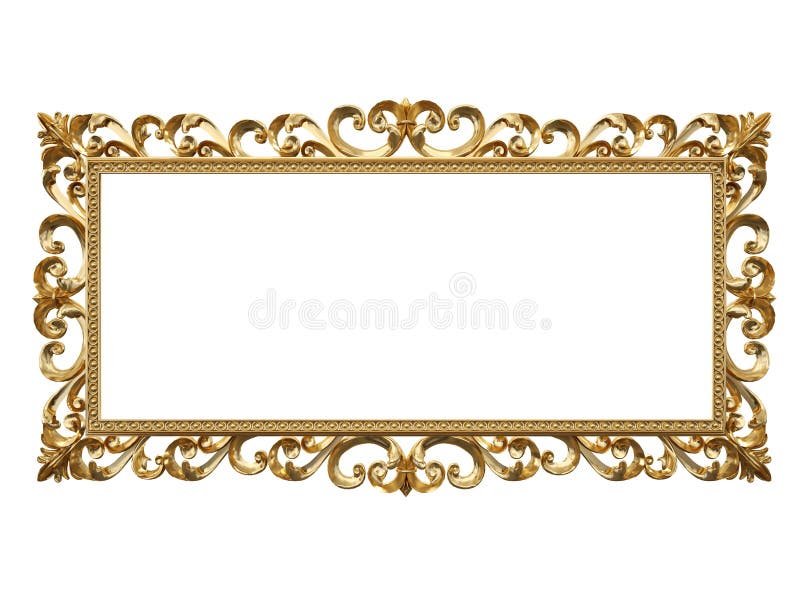 Golden Vintage Frame, Mirror. Design Retro Element. Physical Realistic ...