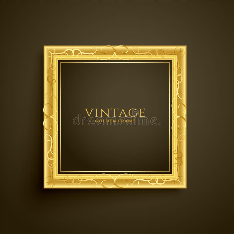 Luxury Frame Design in Golden Color Stock Vector - Illustration of ...