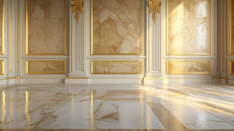 Golden Vintage Marble Luxury Interior. Generative AI Stock Photo ...
