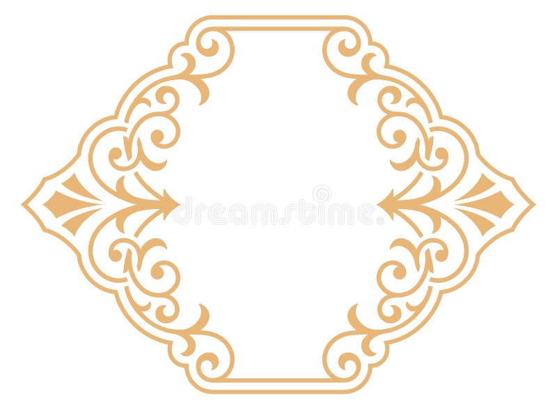 Golden Vintage Monogram Frame. Decorative Flourish Border Stock Vector ...