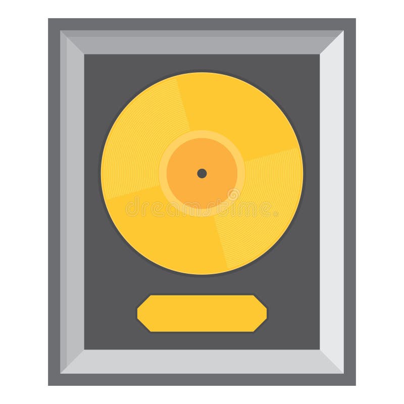 Golden Vinyl in Frame on Wall Stock Vector - Illustration of disco ...