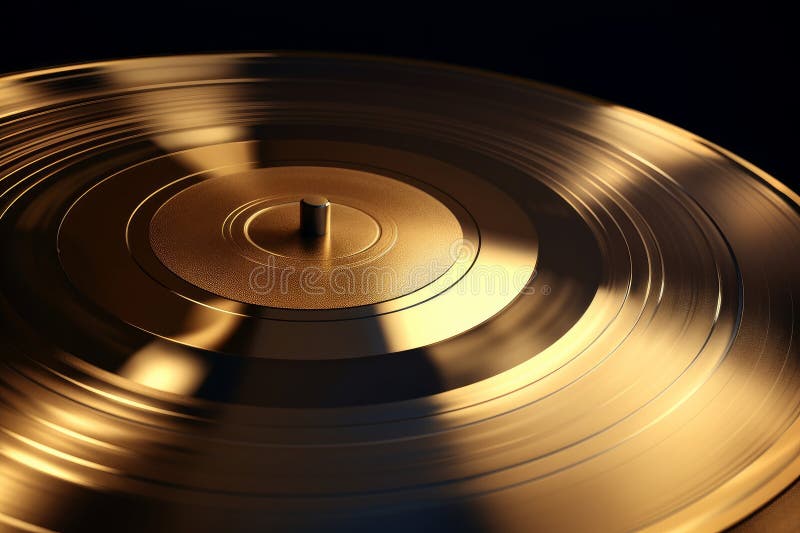 Golden Vinyl Record. Illustrative Generative AI. Generative Ai Stock ...