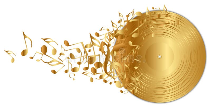 Gold Molten or Melted Record Music Disc Award Stock Image - Image of ...