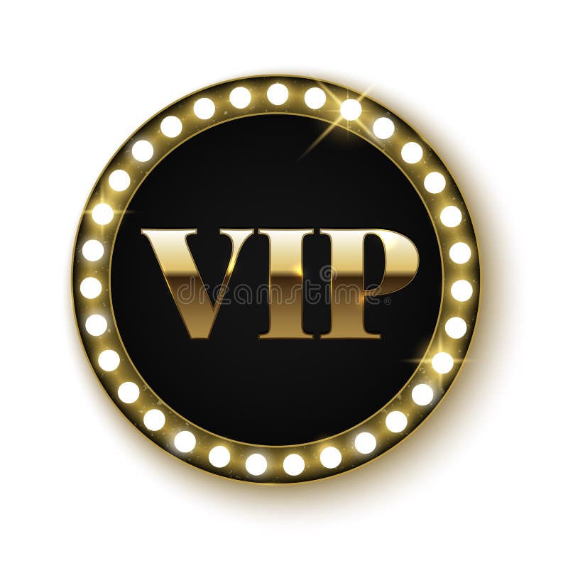 Golden Vip Banner with Lights Stock Vector - Illustration of glamour ...