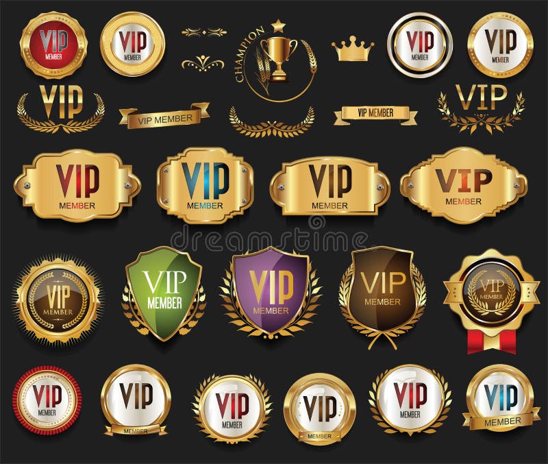 VIP Collection And VIP Exclusive Labels Stock Vector - Illustration of ...