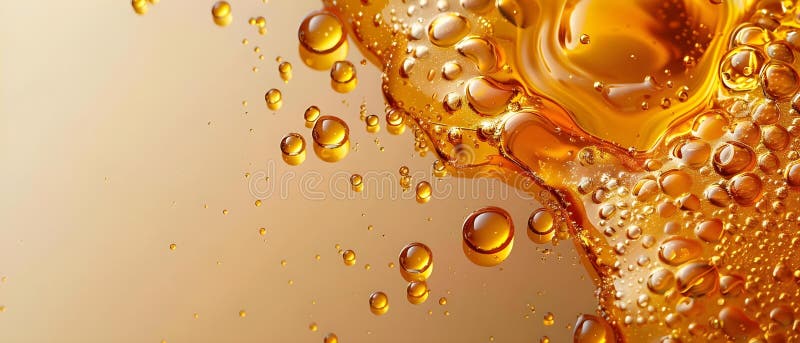 Golden Viscous Elixir Drops - Abstract Liquid Art. Concept Viscous ...
