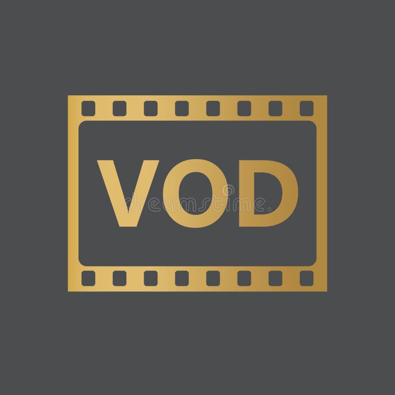 Golden VOD Video on Demand Concept Stock Vector - Illustration of ...