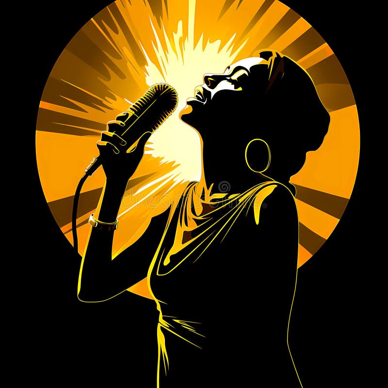 Golden voice singing stock illustration. Illustration of person - 288359611