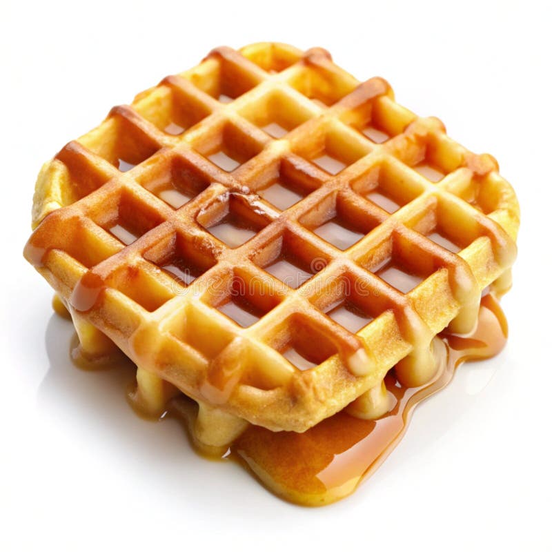 Golden Waffle with Melted Syrup Stock Photo - Image of brunch, brown ...