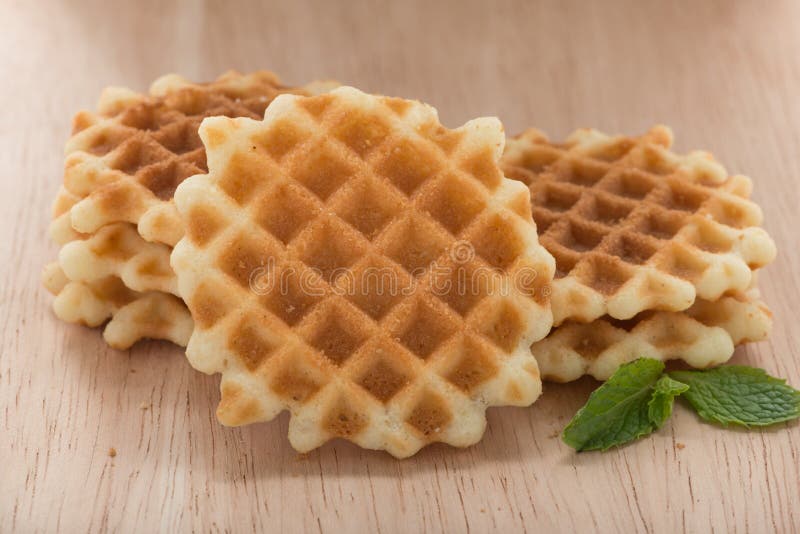 A golden waffle. stock image. Image of cookies, baked - 61495667