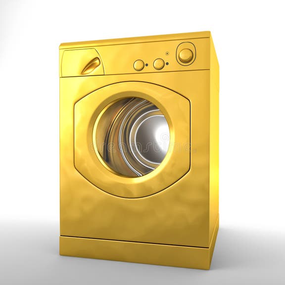Golden washing machine stock illustration. Illustration of golden ...