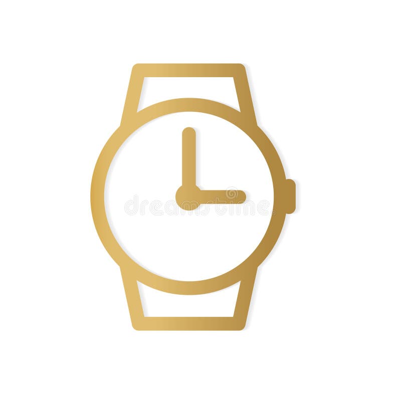Golden watch icon stock vector. Illustration of business - 183643238