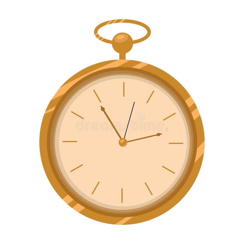 Golden watch for pocket stock vector. Illustration of clock - 292222496