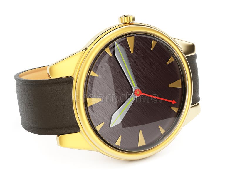 Golden Watch Icon in Monochrome Style Isolated on White Background ...