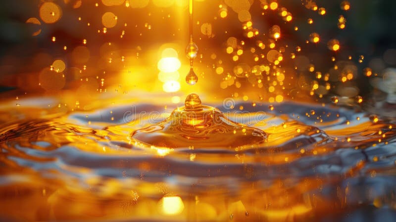 Golden Water Drop stock illustration. Illustration of impact - 344341828