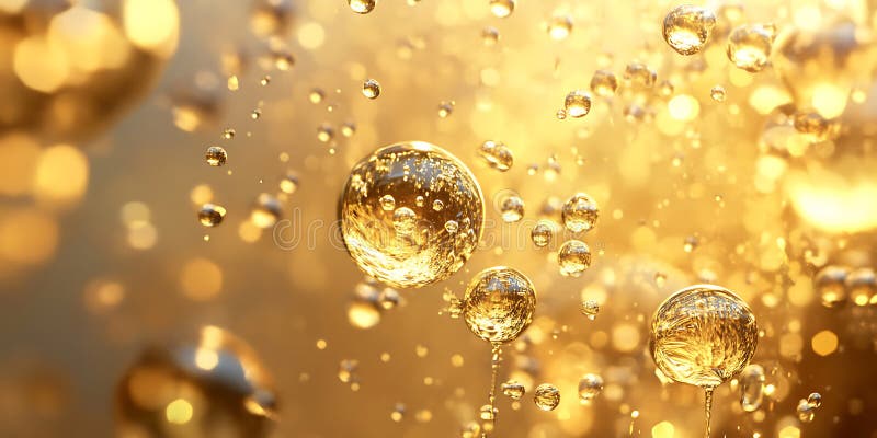 Golden Water Droplets a Sparkling Abstract Background Stock ...