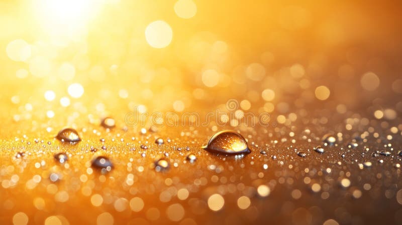 Golden Water Droplets on a Surface Stock Illustration - Illustration of ...