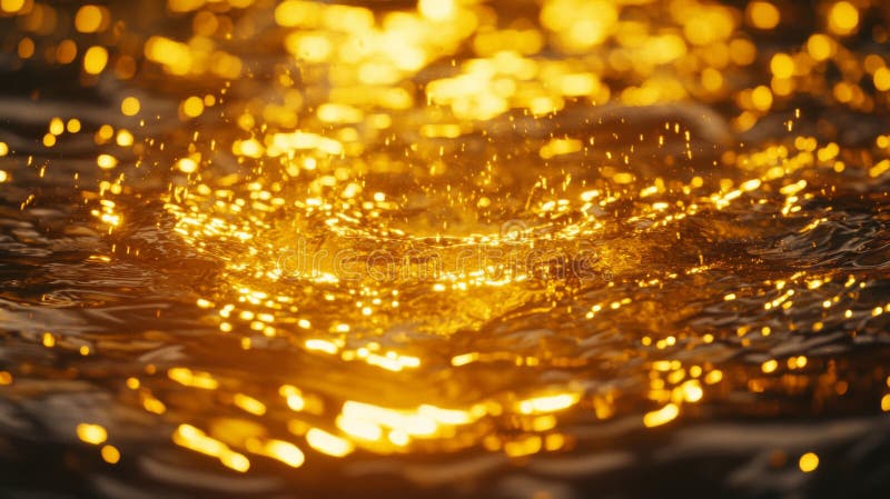 Golden Water Splash with Sparkling Glow Stock Illustration ...