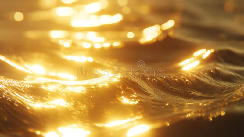 Golden Water Surface with Sunlight Reflections Stock Illustration ...