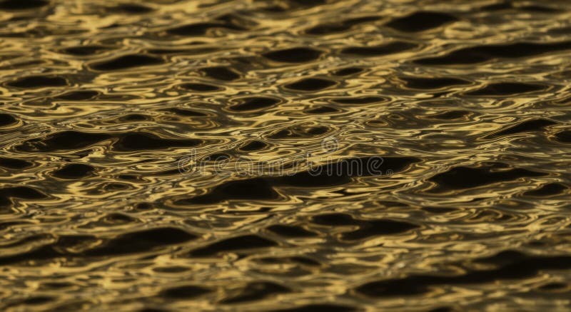 Golden Water Surface Texture: Abstract Background of Rippling Liquid ...