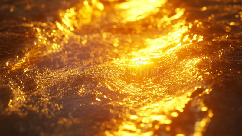 Golden Water Texture with Sunlight Glowing Stock Illustration ...