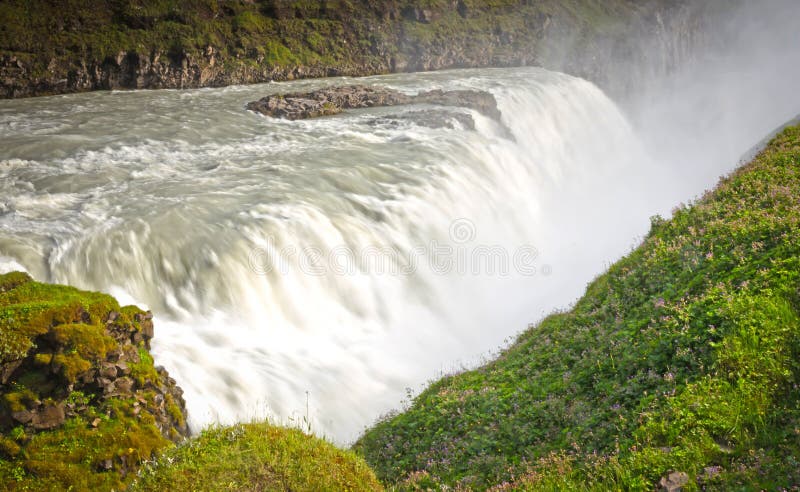 Golden Waterfall in Iceland - the Mighty Gullfoss Stock Photo - Image ... Golden Waterfall in Iceland - the Mighty Gullfoss Stock Photo - Image ...