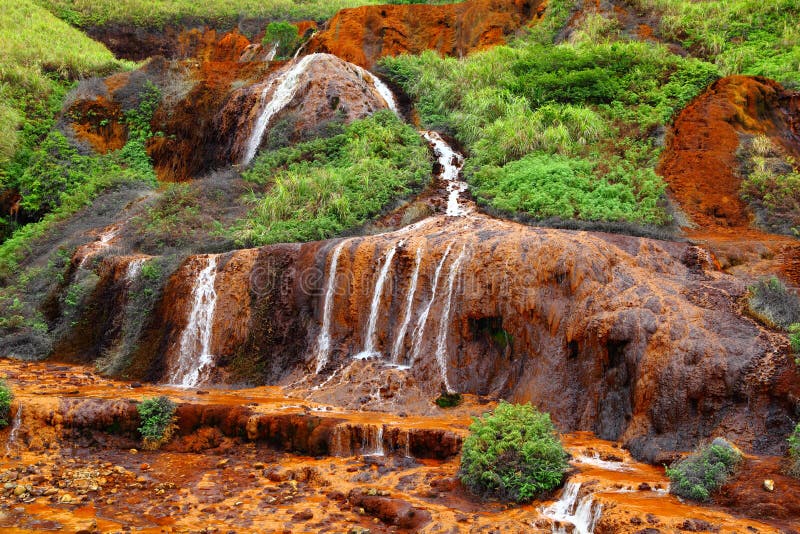 Golden waterfall in taiwan stock photo. Image of perspective - 26003878