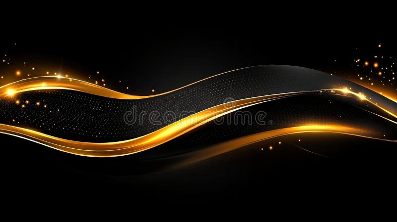 Golden Wave Abstract Background Design Stock Illustration ...