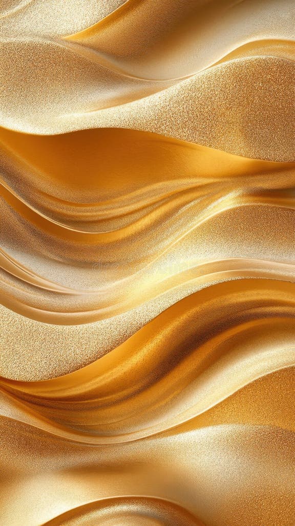 Golden Wave Pattern with Smooth Flowing Texture Stock Illustration ...