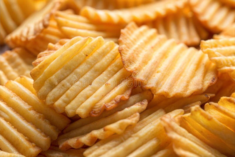Golden Wave Potato Chips stock illustration. Illustration of macro ...